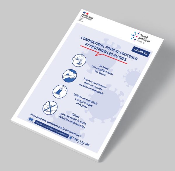 Affiche ou Panneau Officiel Santé Publique France sur les mesures d ...